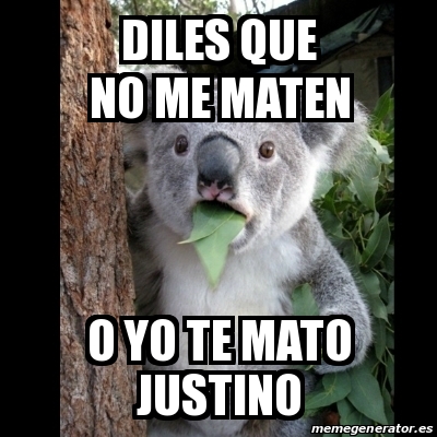 Meme Koala - diles que no me maten o yo te mato justino - 24312595