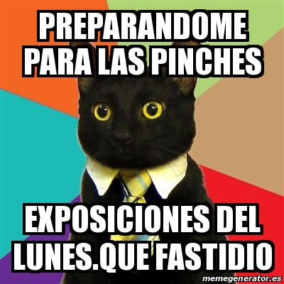 Meme Business Cat - Preparandome para las pinches Exposiciones del ...