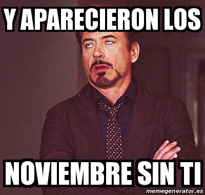 Meme Personalizado - Y APARECIERON LOS NOVIEMBRE SIN TI - 24387116