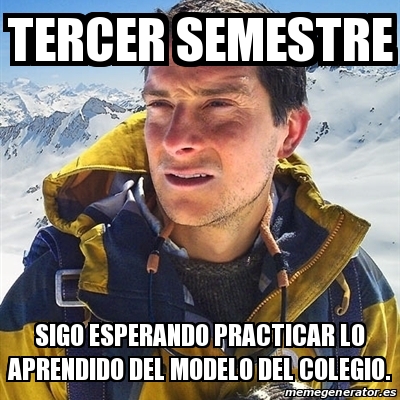 Meme Bear Grylls - TERCER SEMESTRE Sigo esperando practicar lo ...