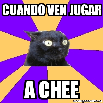 Meme Anxiety Cat - cuando ven jugar a chee - 24534814