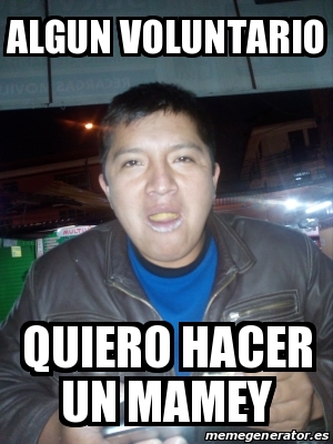 Meme Personalizado - ALGUN VOLUNTARIO QUIERO HACER UN MAMEY - 24547102