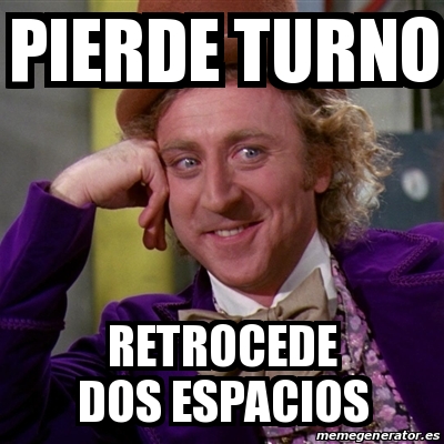 Meme Willy Wonka - pierde turno retrocede dos espacios - 24649768