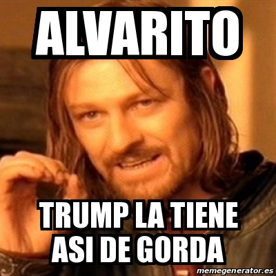 Meme Boromir - Alvarito trump la tiene asi de gorda - 24690414
