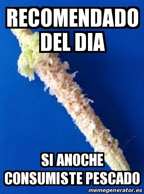 Meme Personalizado - Recomendado del dia Si anoche consumiste pescado ...