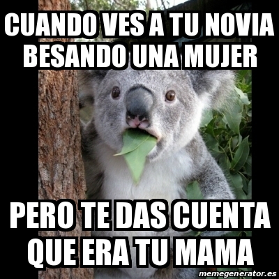 Meme Koala - CUANDO VES A TU NOVIA BESANDO UNA MUJER PERO TE DAS CUENTA ...