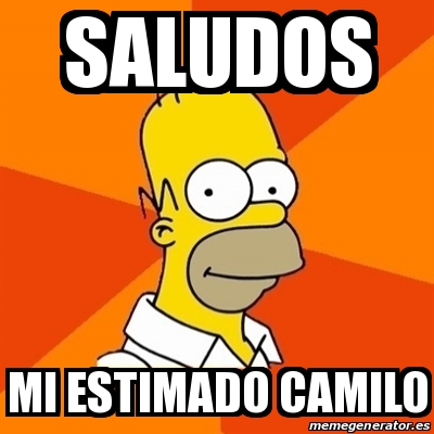 Meme Homer - Saludos mi estimado Camilo - 25132850