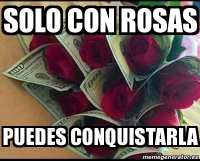 Meme Personalizado - Solo con rosas puedes conquistarla - 25159943