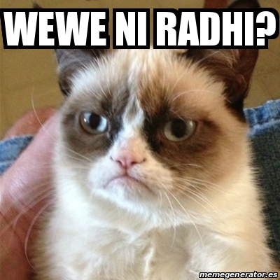 Meme Grumpy Cat - Wewe ni radhi? - 25290093