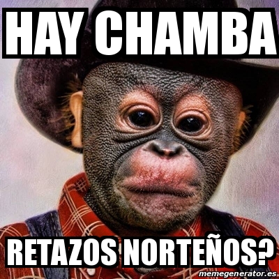 Meme Personalizado - hay chamba retazos norteÃ±os? - 25293647