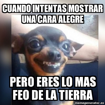 Meme Personalizado - Cuando intentas mostrar una cara alegre Pero eres ...