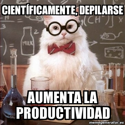 Meme Chemistry Cat - CientÃ­ficamente, depilarse Aumenta la ...