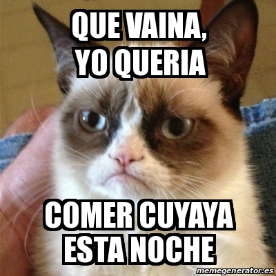 Meme Grumpy Cat - Que vaina, yo queria comer cuyaya esta noche - 25415453