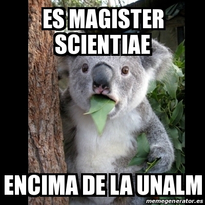 Meme Koala - ES MAGISTER SCIENTIAE ENCIMA DE LA UNALM - 25480098