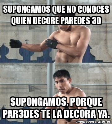 Meme Personalizado - Supongamos que no conoces quien decore paredes 3D ...