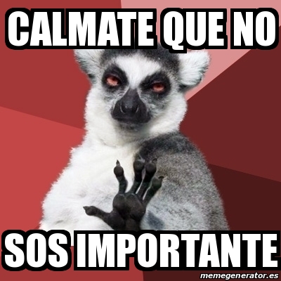 Meme Chill Out Lemur - Calmate Que no Sos Importante - 25759969