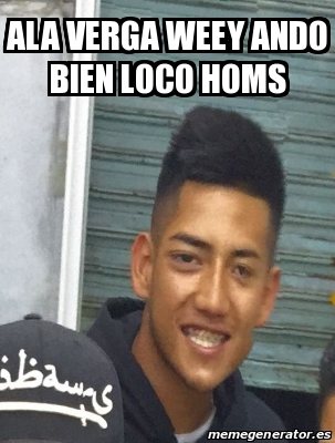 Meme Personalizado - Ala verga weey ando bien loco homs - 25784071