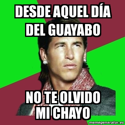 Meme Sergio Ramos - Desde aquel dÃ­a del guayabo No te olvido mi chayo ...