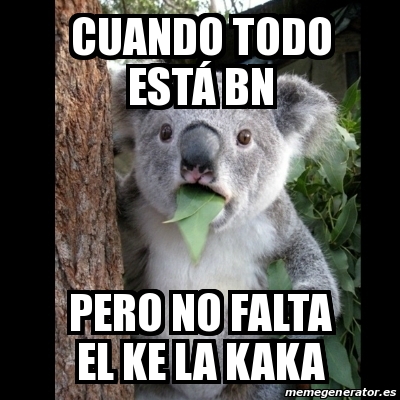 Meme Koala - Cuando todo estÃ¡ bn Pero no falta el ke la Kaka - 26069274