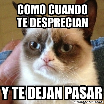 Meme Grumpy Cat - como cuando te desprecian y te dejan pasar - 26963289