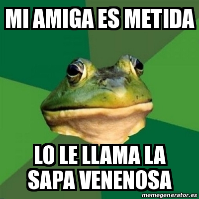 Meme Foul Bachelor Frog - mi amiga es metida lo le llama la sapa ...