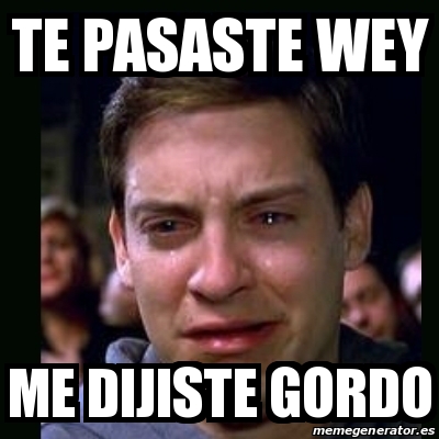 Meme crying peter parker - te pasaste wey me dijiste gordo - 27273166