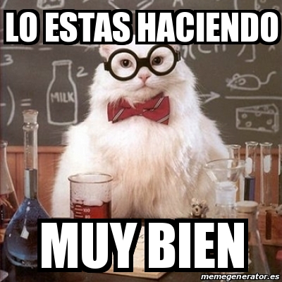 Meme Chemistry Cat - lo estas haciendo muy bien - 27898713