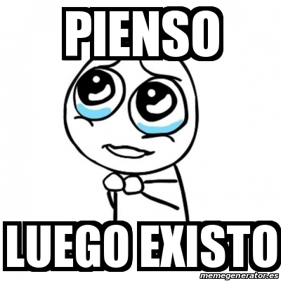 Meme Por favor - PIENSO LUEGO EXISTO - 28183215