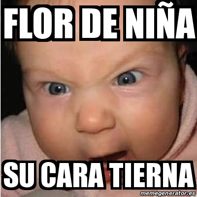 Meme Bebe furioso - Flor de niÃ±a Su cara tierna - 28294260
