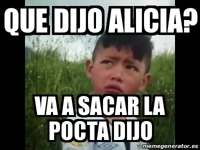 Meme Personalizado - Que dijo Alicia? Va a sacar la pocta dijo - 28044483