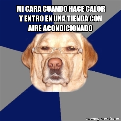 Meme Perro Racista - MI CARA CUANDO HACE CALOR Y ENTRO EN UNA TIENDA ...