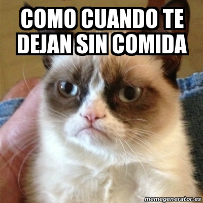 Meme Grumpy Cat - como cuando te dejan sin comida - 28424736
