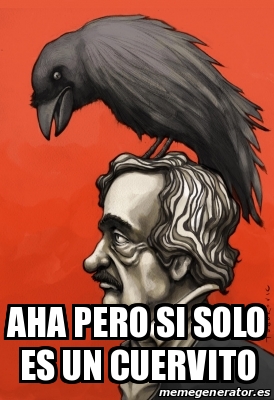 Meme Personalizado - aha pero si solo es un cuervito - 28430544