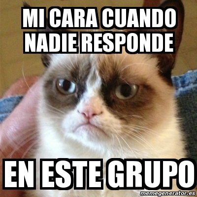 Meme Grumpy Cat - mi cara cuando nadie responde en este grupo - 28450263