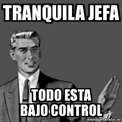 Meme Correction Guy - Tranquila jefa todo esta bajo control - 28467657