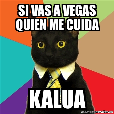 Meme Business Cat - Si vas a vegas quien me cuida Kalua - 28075191