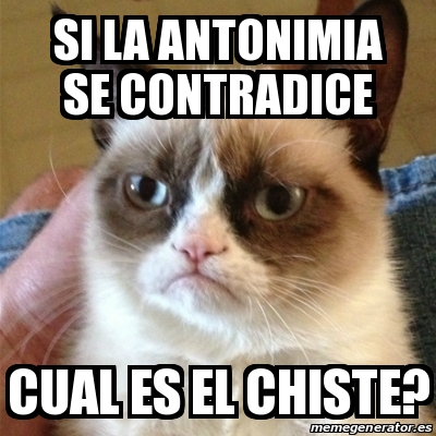 Meme Grumpy Cat - si la antonimia se contradice cual es el chiste ...