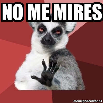 Meme Chill Out Lemur - no me mires - 28936570