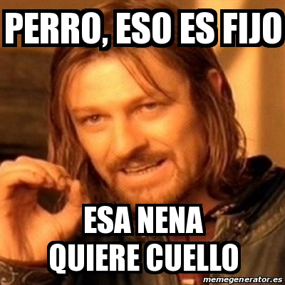 Meme Boromir - pERRO, ESO ES FIJO ESA NENA QUIERE CUELLO - 29126969