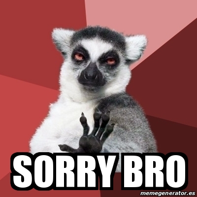 Meme Chill Out Lemur - sorry bro - 29057035