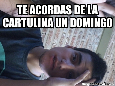 Meme Personalizado - Te acordas de la cartulina un domingo - 29591861