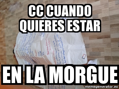Meme Personalizado - Cc cuando quieres estar En la morgue - 29629689