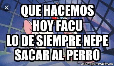 Meme Personalizado - Que hacemos hoy Facu Lo de siempre nepe sacar al ...