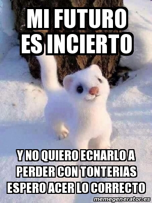 Meme Personalizado - mi futuro es incierto y no quiero echarlo a perder ...