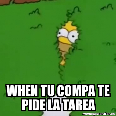 Meme Personalizado - WHEN TU COMPA TE PIDE LA TAREA - 29788540