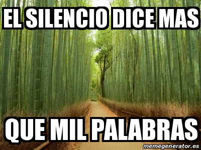 Meme Personalizado - El silencio dice mas Que mil palabras - 29830613