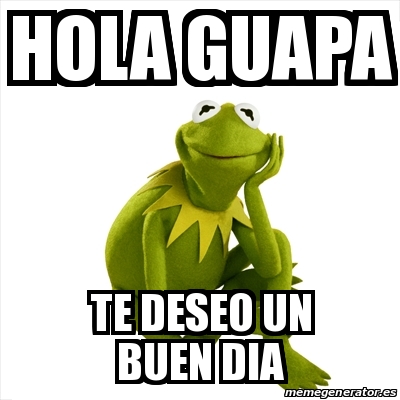 Meme Kermit the frog - Hola guapa Te deseo un buen dia - 29830990