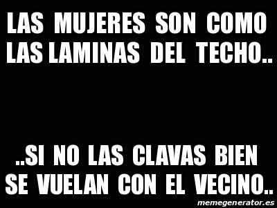Meme Personalizado - Las Mujeres son como las laminas del Techo.. ..Si ...