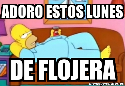Meme Personalizado - Adoro estos lunes de flojera - 29942181