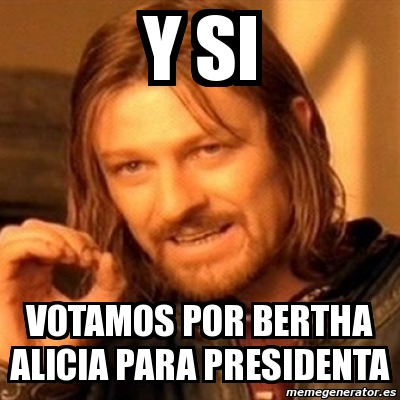 Meme Boromir - y si votamos por bertha alicia para presidenta - 3000771